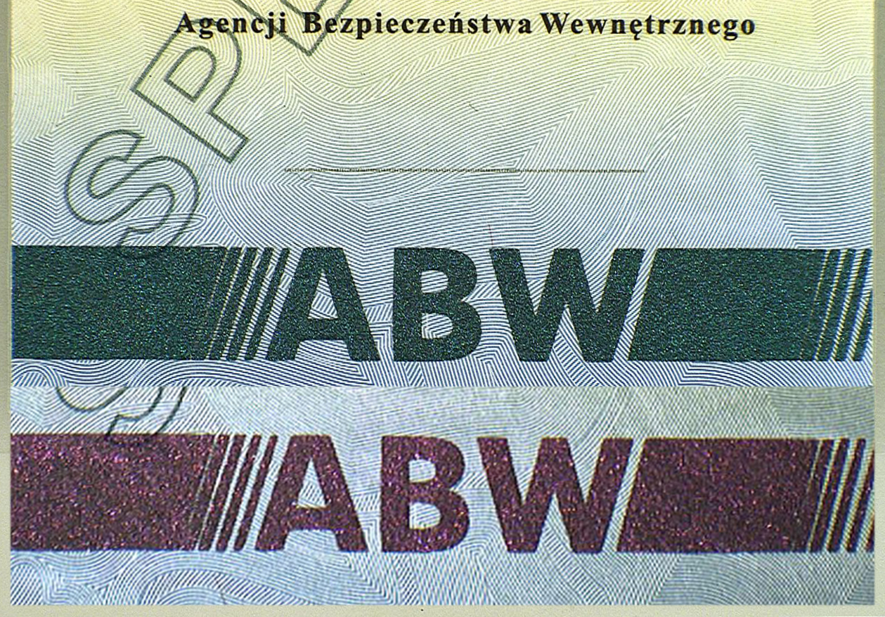 Wzór legitymacji służbowej - BIP - Agencja Bezpieczeństwa Wewnętrznego